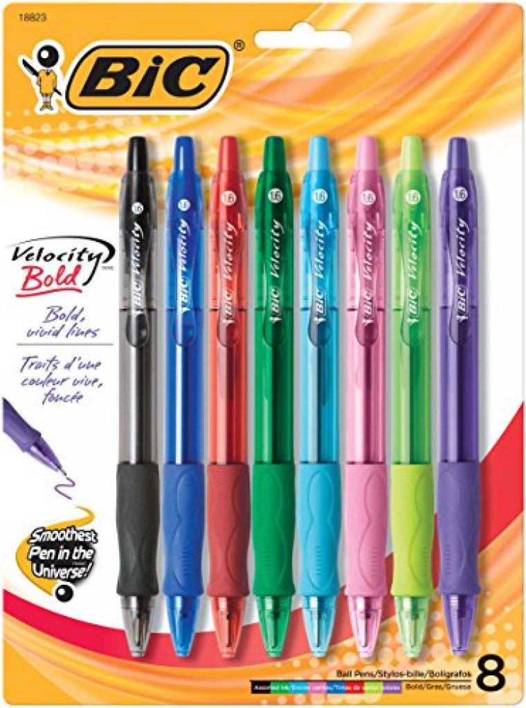 BIC Velocity Bold Fashion Retractable Ball Pen, Bold Point (1.6 mm ...