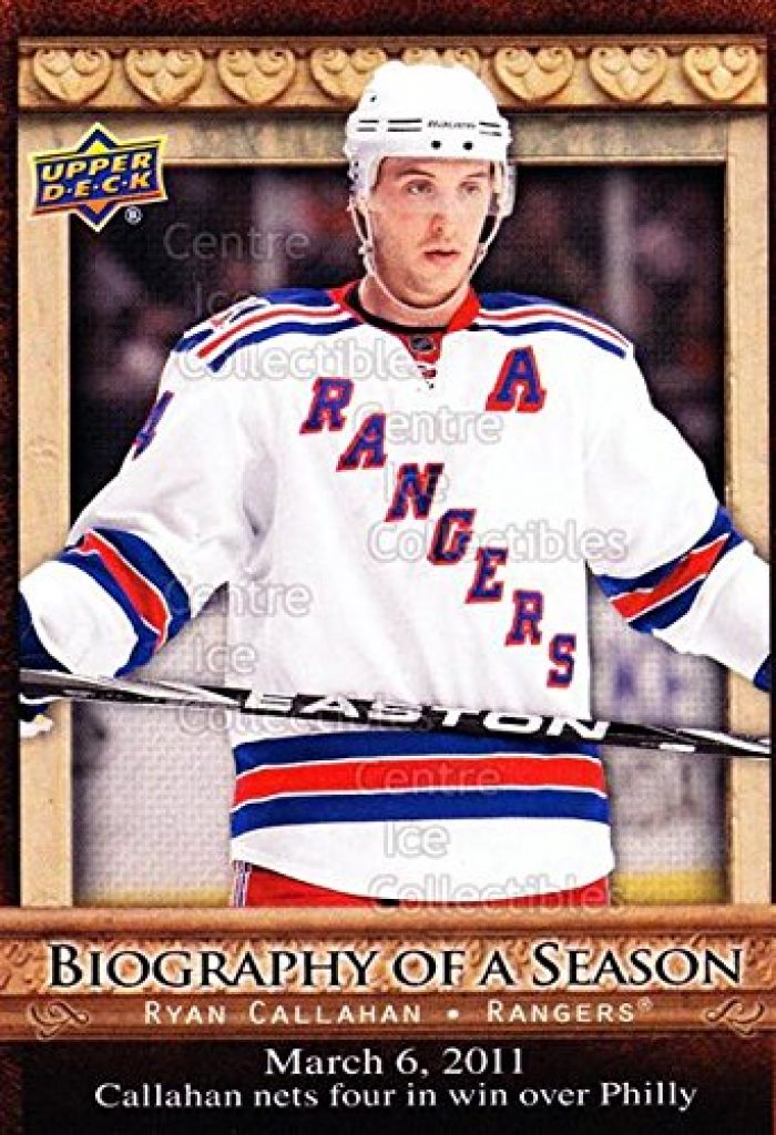 (CI) Ryan Callahan Hockey Card 2010-11 Upper Deck Biography of a Season ...