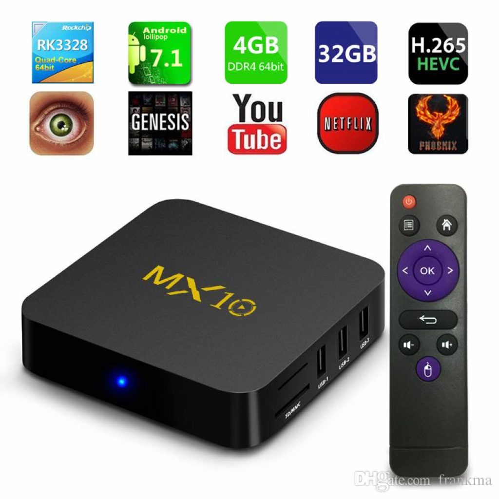Luxury MX10 4GB 32GB Android 7.1 TV Box Rockchip RK3328 4K Ultra HD ...